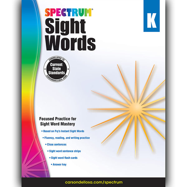 Spectrum Sight Words - SummerWorkbooks.com